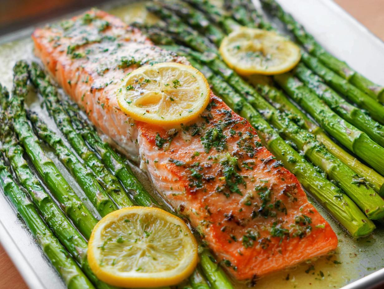 20 Minute Garlic Butter Salmon & Asparagus Joy - keto cook journal