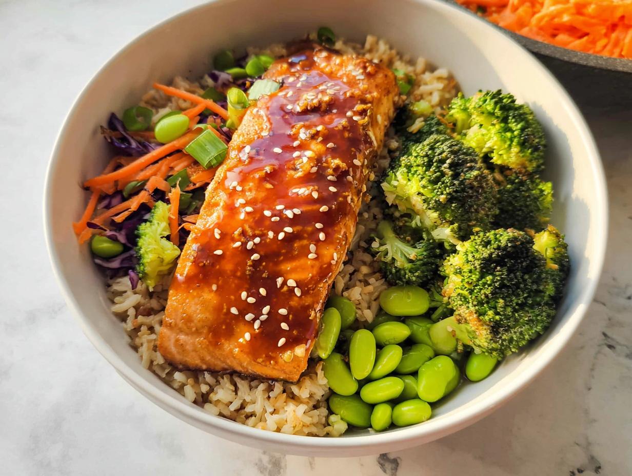 Amazing 4-Ingredient Healthy Teriyaki Salmon Bowls