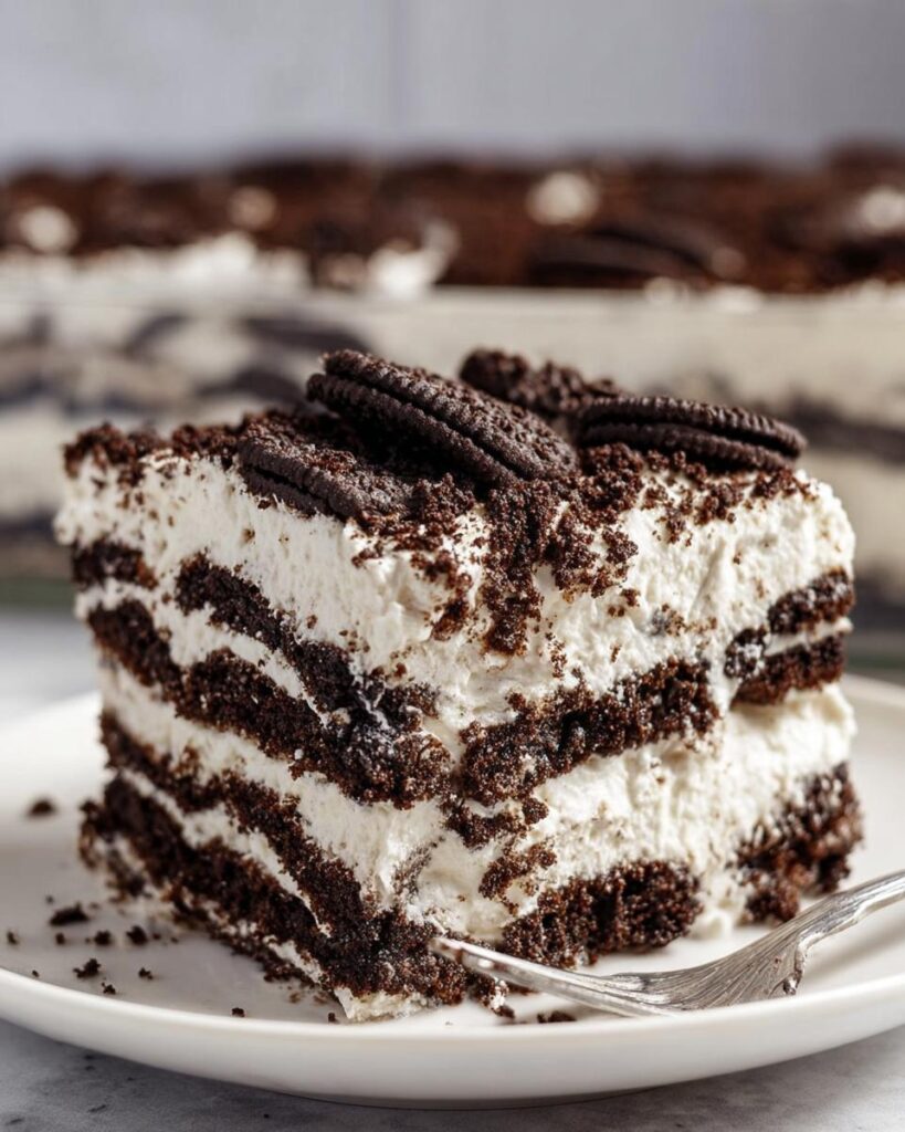 Amazing 15-Min Oreo Cookies and Cream Icebox Cake
